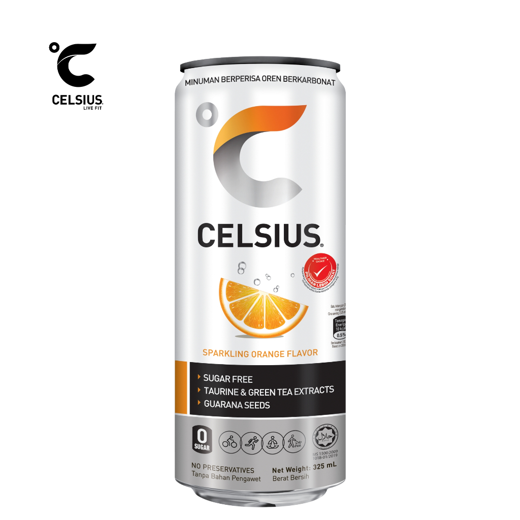 Celsius Healthy Energy Drink Sparkling Orange 325ML | Shopee Malaysia