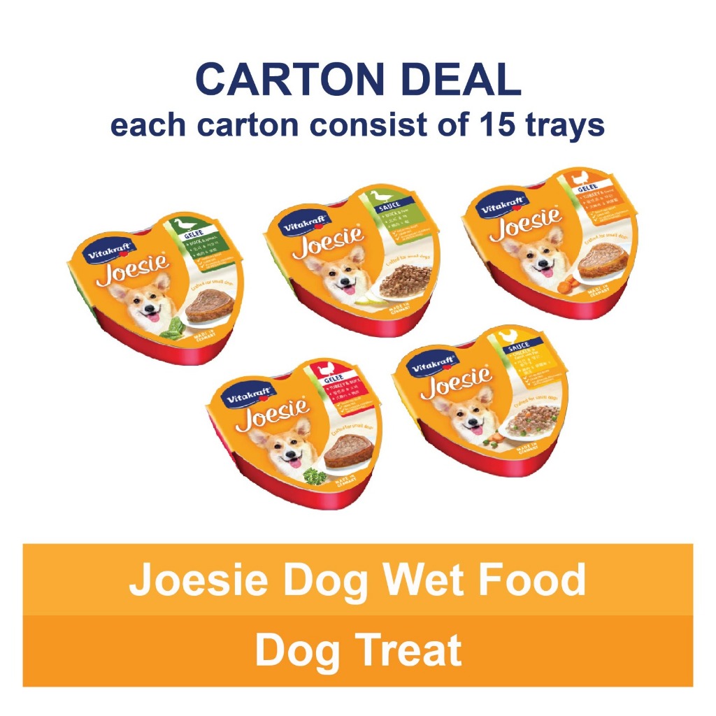 Vitakraft Carton Deal Joesie Tray Dog Wet Food (15x85g/carton) | Shopee ...