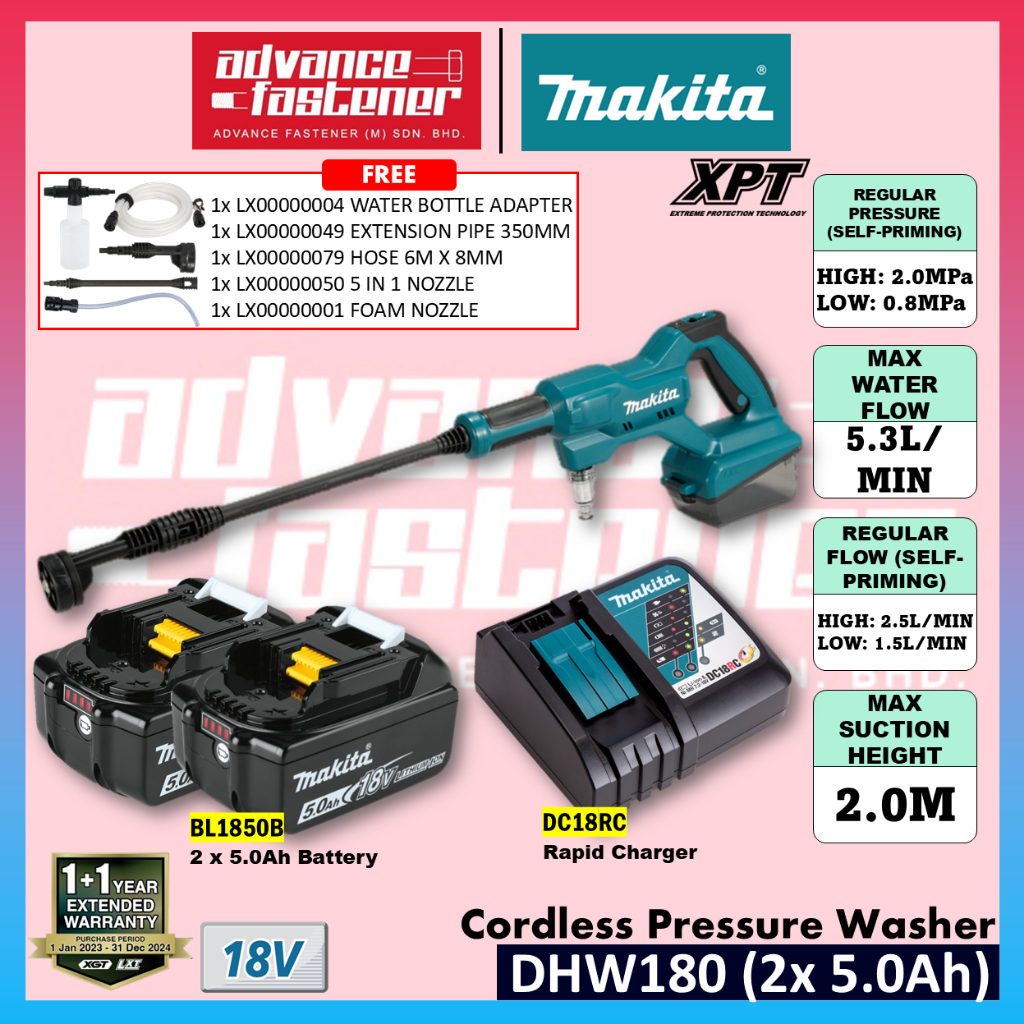 Makita DHW180 / DHW180Z01 18V Cordless Pressure Washer | Shopee Malaysia
