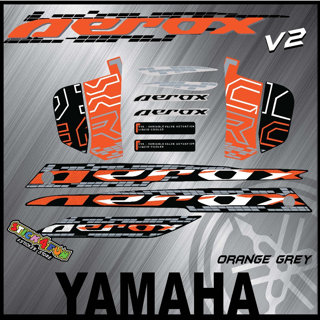 STRIPE MOTOR YAMAHA NVX / AEROX 155 V2 (41) CUSTOM BODY STICKER ( READY ...