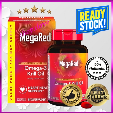 MegaRed Krill Oil 350mg 130 Softgel Omega 3 with EPA, DHA, Astaxanthin ...