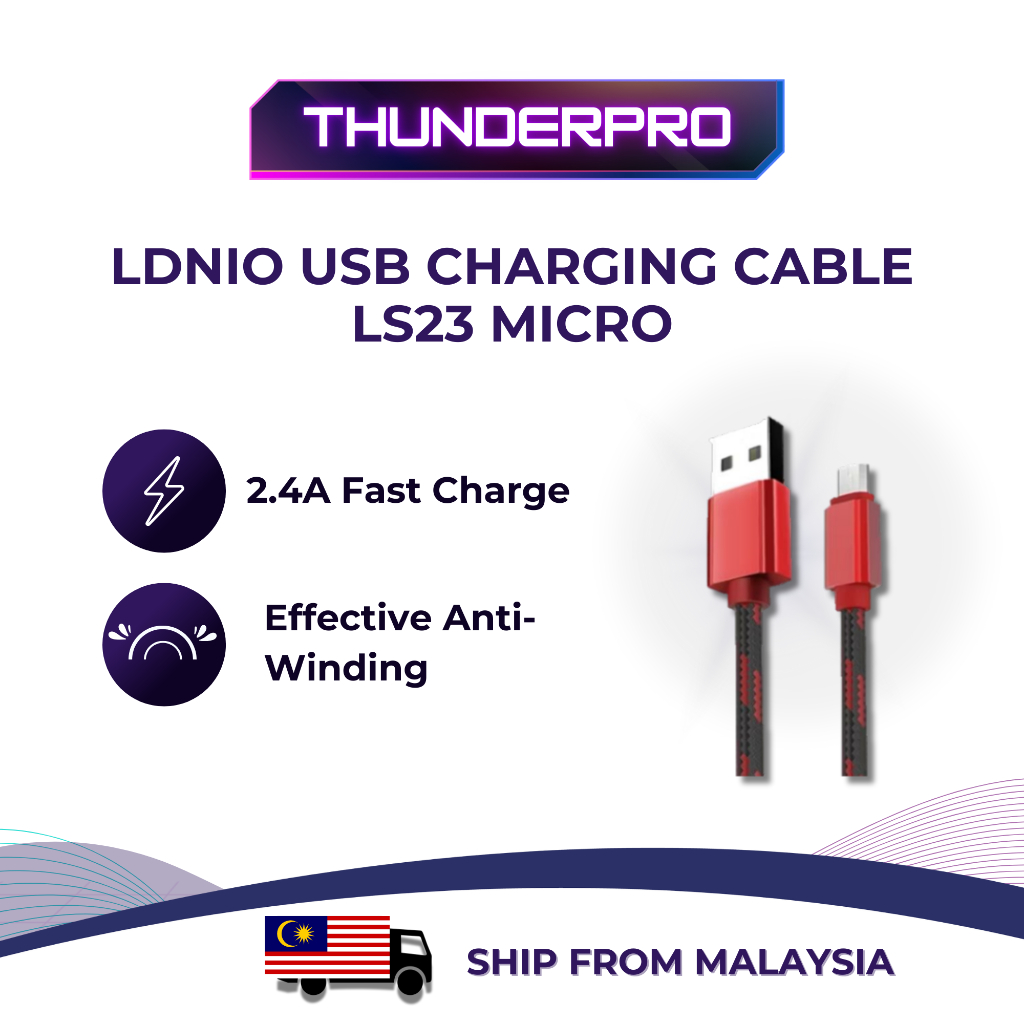LDNIO Cable LS23 Micro USB Cable 2.4A Cable Charging 1 Meter (No ...