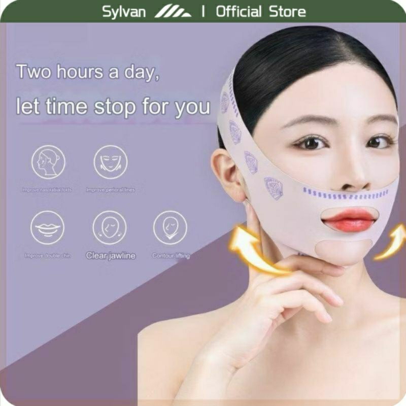 ☘️SylvanV脸绷带 Face V Shape Face Lifting Slimming Bandage Belt Tape ...