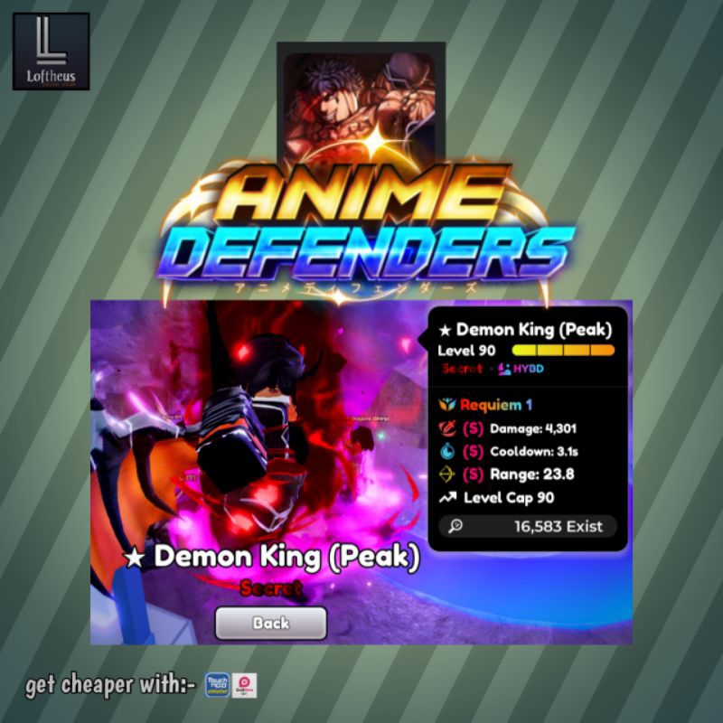 Anime Defenders (xlusive) demon king by small world for xbox | Shopee ...