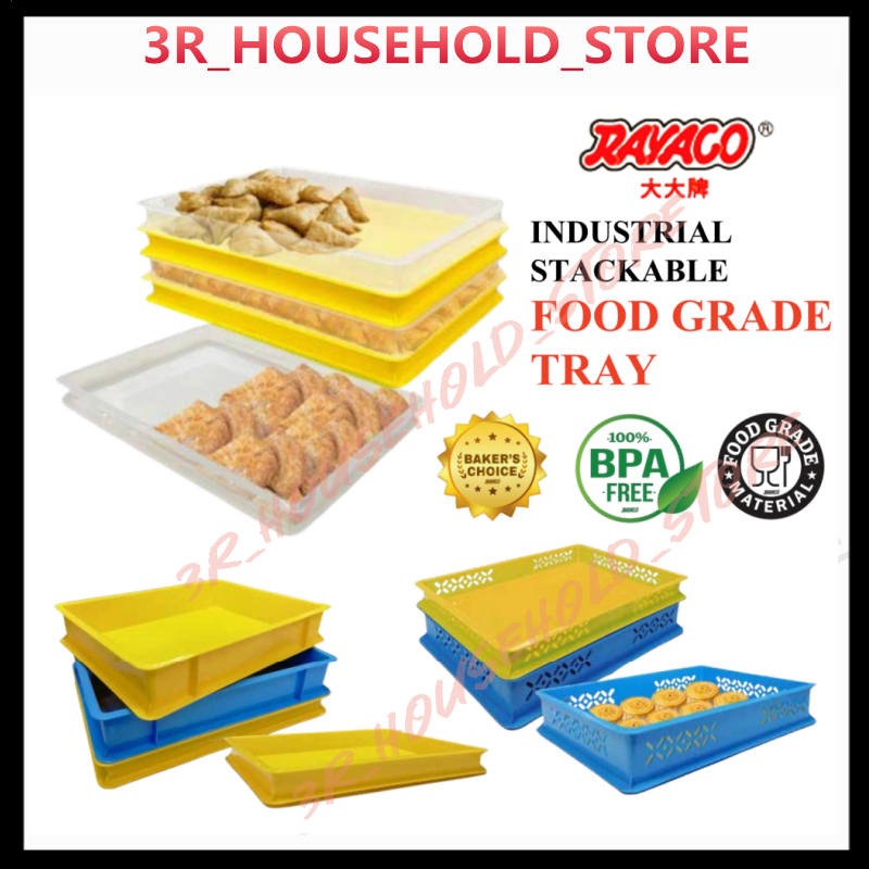 RAYACO Yellow Plastic Cake Tray With Cover / Bakery Tray / Bread Tray ...