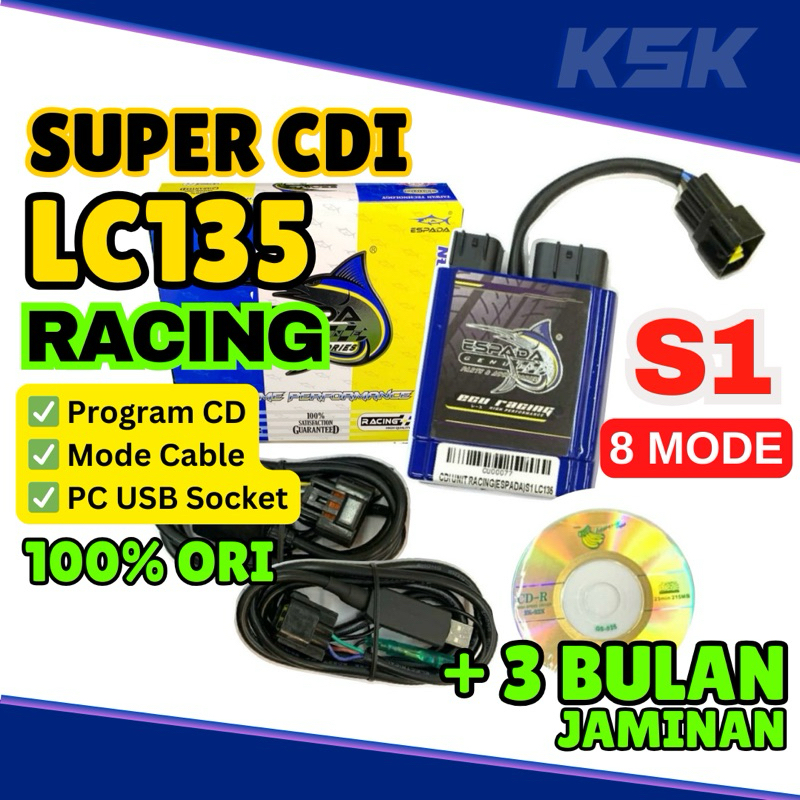 ESPADA RACING SUPER CDI LC135 V1-V7(BOLEH TUNE) CDI UNIT RACING LC 135 CDI S1 8 MODE ADJUST ...