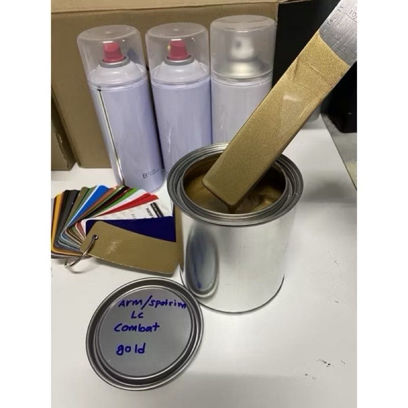 Spray tin colour LC Gold Combat / Spotrim dan Fork | Shopee Malaysia