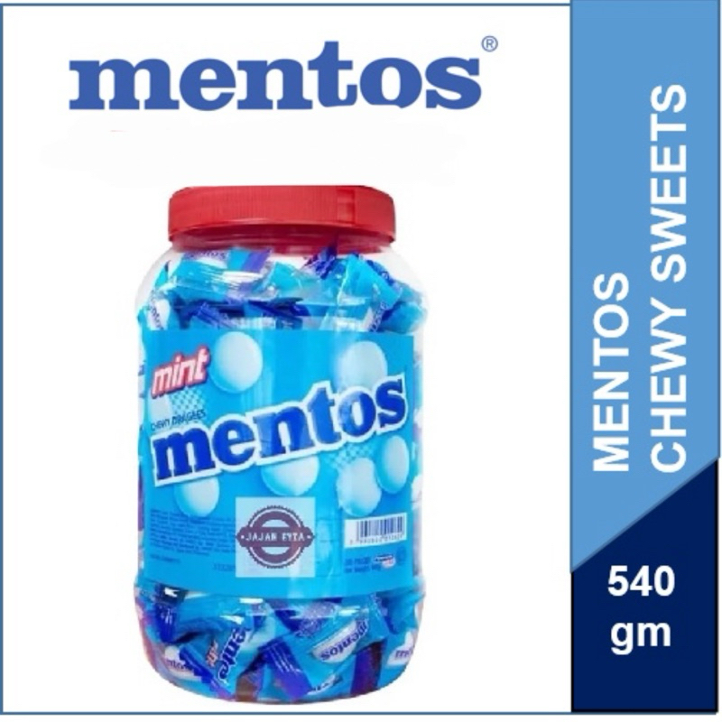 Mentos Mint Flavour Chewy Dragees Candy Jar, 540g 200pc/Bottle | Shopee ...