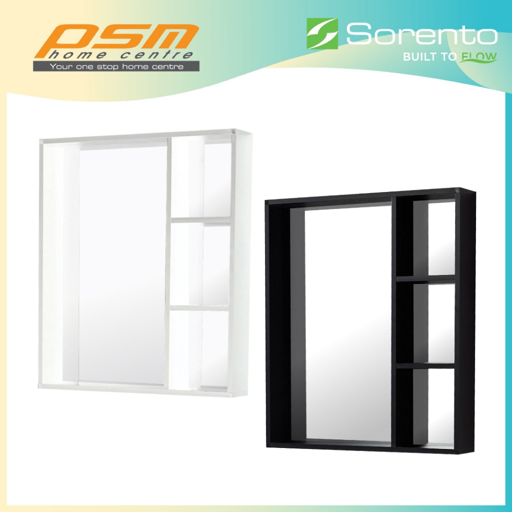 SORENTO Aluminium Water Proof Wall Hung Design Black White Mirror ...