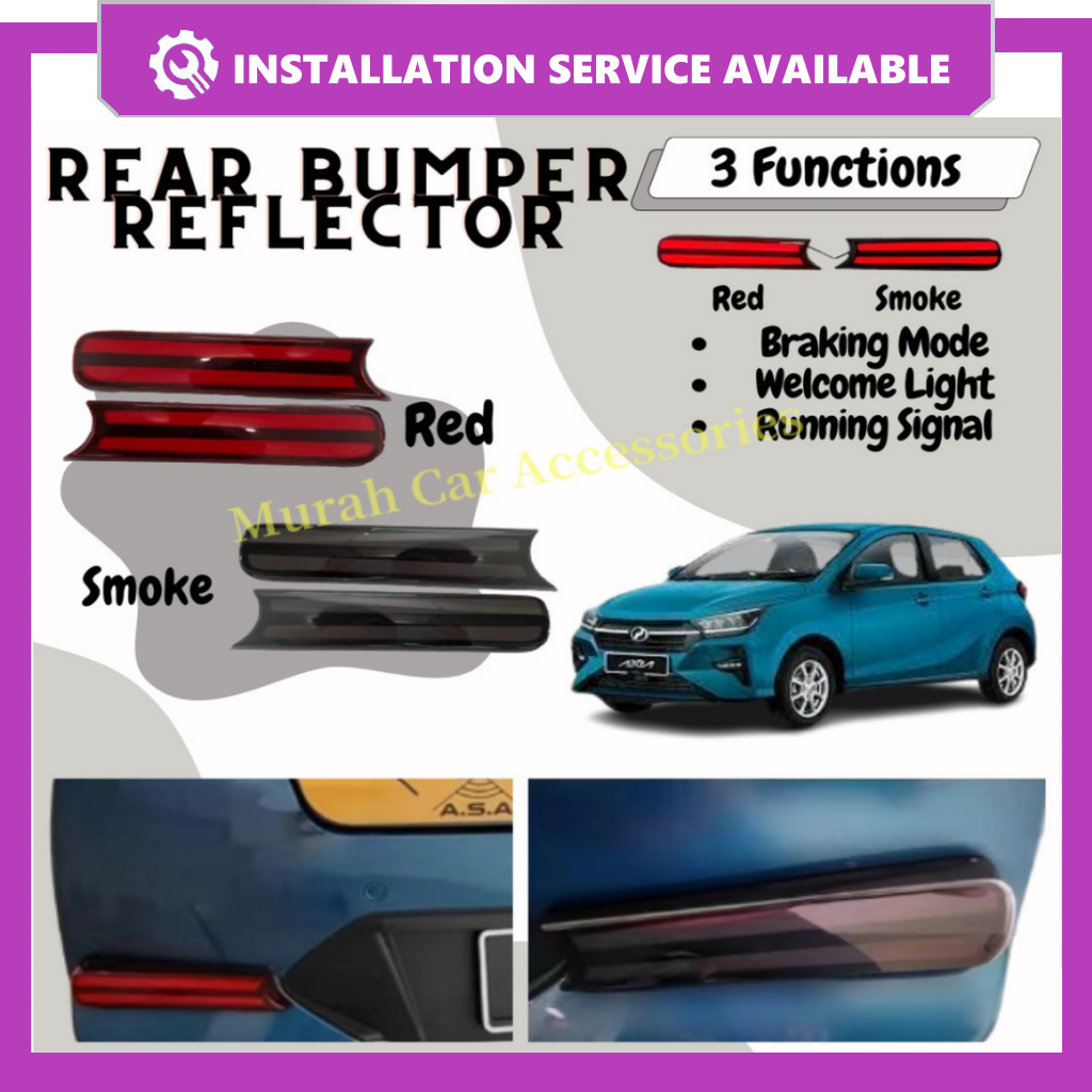 Perodua Axia Baru 2023-2025 Facelift Rear Bumper LED Reflector LED ...