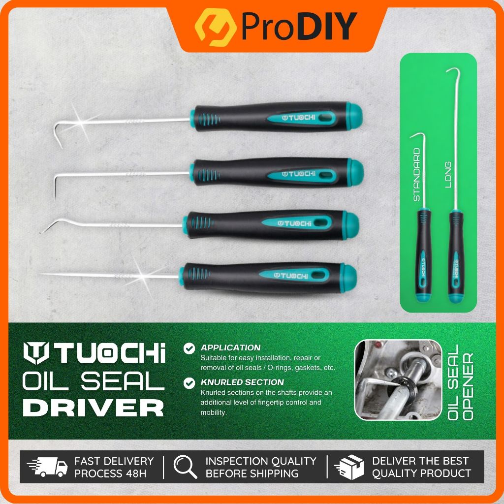 TUOCHI 4PCS Oil Seal Driver Set O Ring Removal ( 165mm / 240mm Length ...