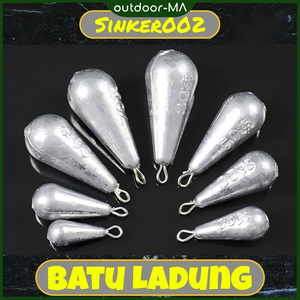 Batu Ladung Pancing Laut / Sungai Fishing Sinker Bottom Lead SINKER 10g ...