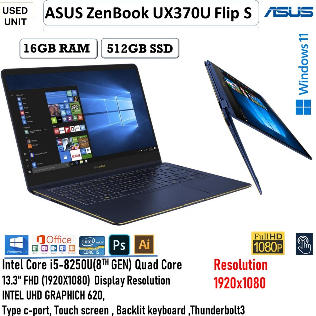 The Asus ZenBook Flip S UX370 is a premium 2-in-1 The Asus ZenBook Flip S UX370 is a premium 2-in-1