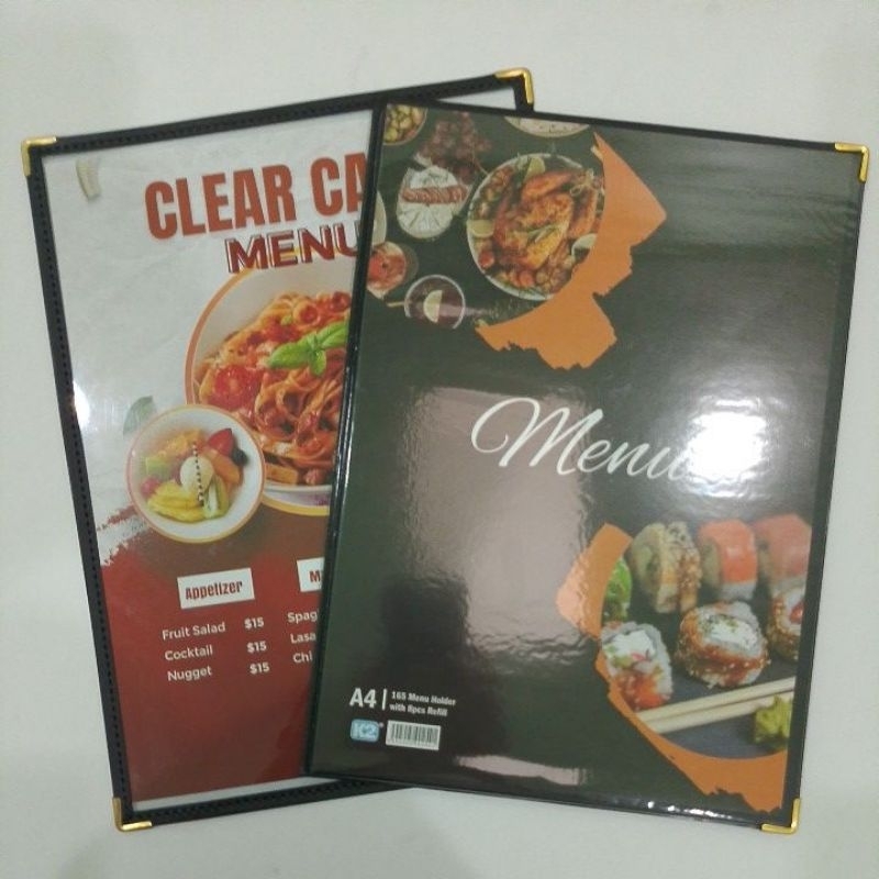 A4 Restaurant cafe transparent clear menu pocket cover Menu holder 菜单 ...