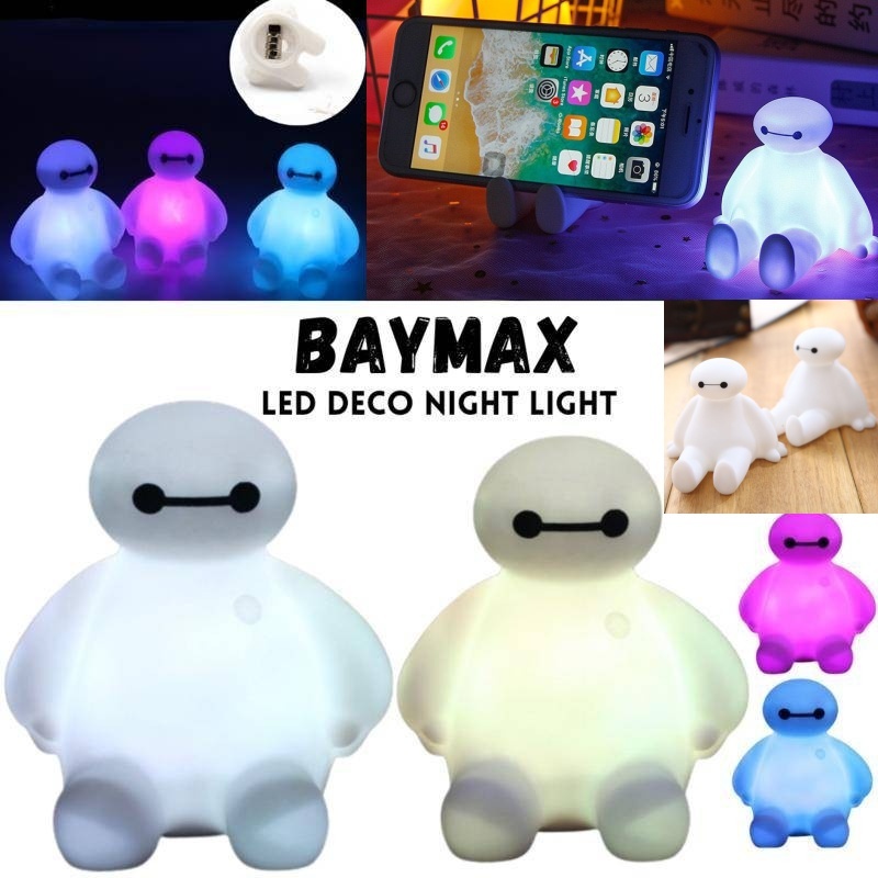 BAYMAX 7 Color LED Night Light Cute Cartoon lamp Bedroom Car Motorcycle ...