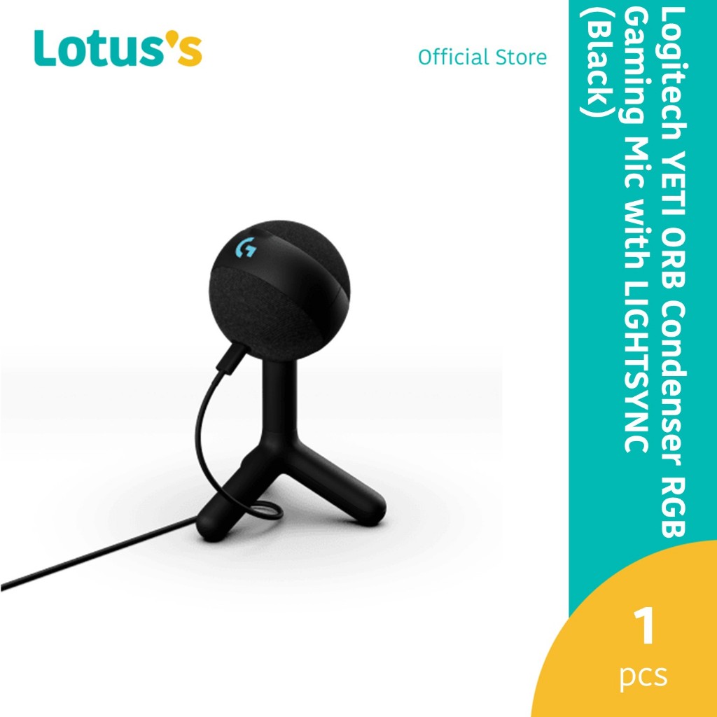 Logitech YETI ORB Condenser RGB Gaming Mic with LIGHTSYNC (988-000553 ...
