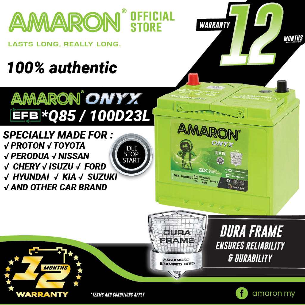 AMARON Q85, 100D23L EFB Series Car Battery | Shopee Malaysia