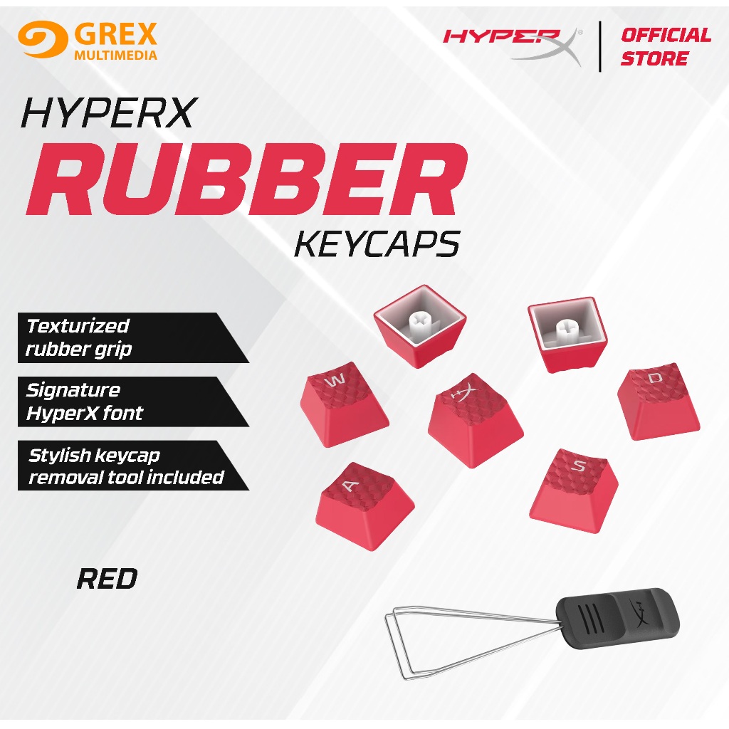 HyperX Rubber Keycaps - Red [519T6AA] | Shopee Malaysia