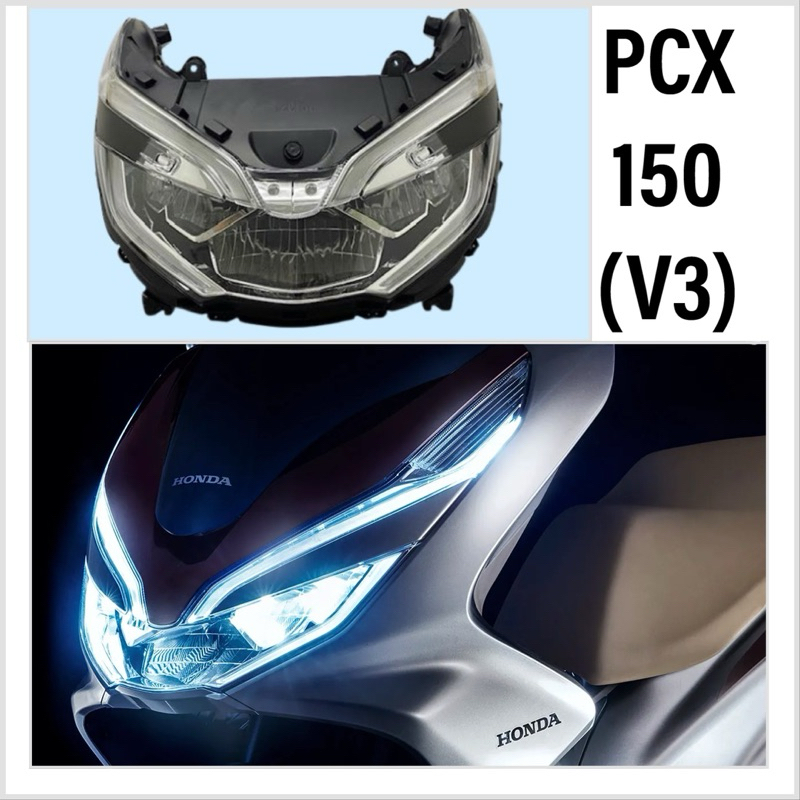 VISS HONDA PCX 150 V3 PCX150 V3 LED HEAD LAMP HEAD LIGHT UNIT LAMPU ...