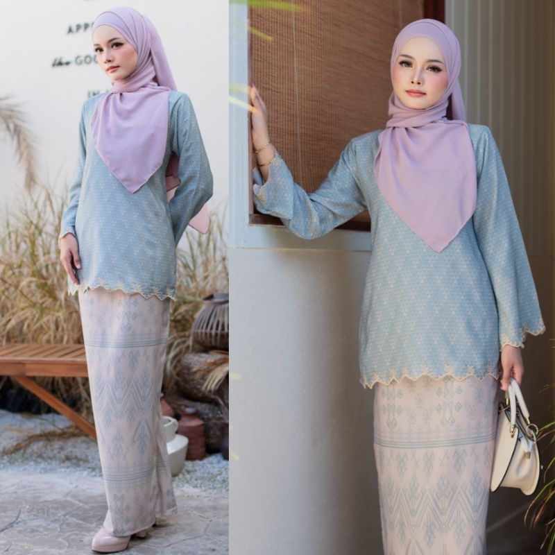 Baju Kurung Kedah Printed Sulam Rebaco Fusan | Shopee Malaysia