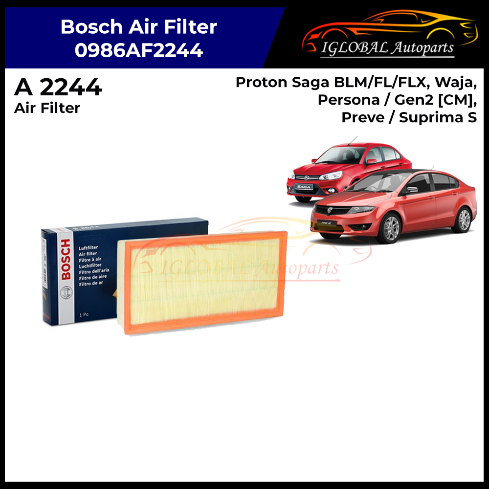 Bosch 0986AF2244 A2244 Air Filter for Proton Saga BLM/FL/FLX/VVT ...