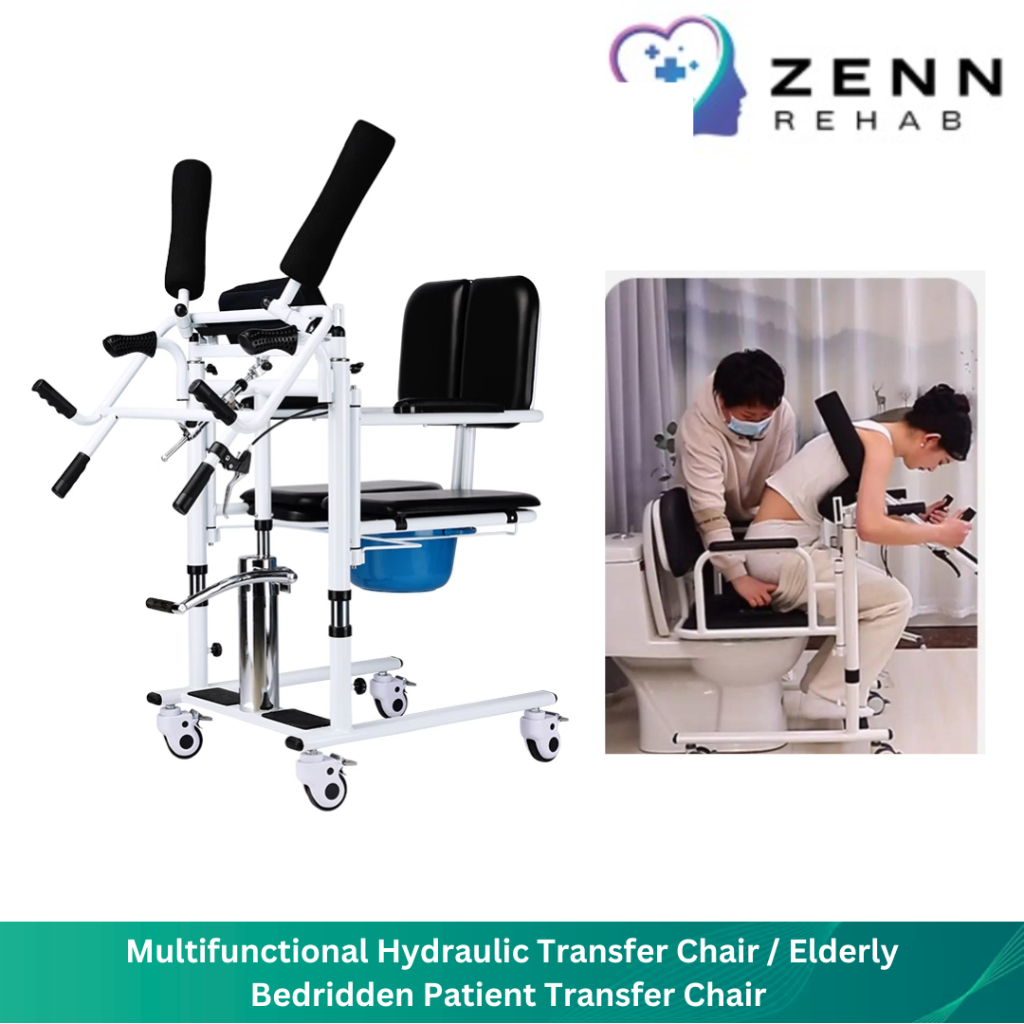 Hydraulic Transfer Wheelchair with Body Riser Kerusi Roda/Bergerak ...