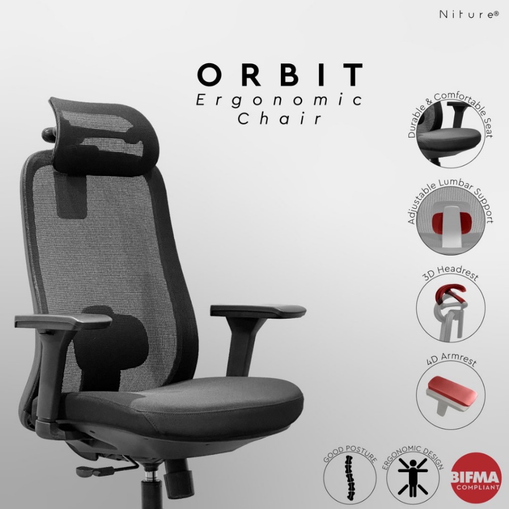Orbit High Back Chair/Ergonomic Chair/Office Chair | Shopee Malaysia