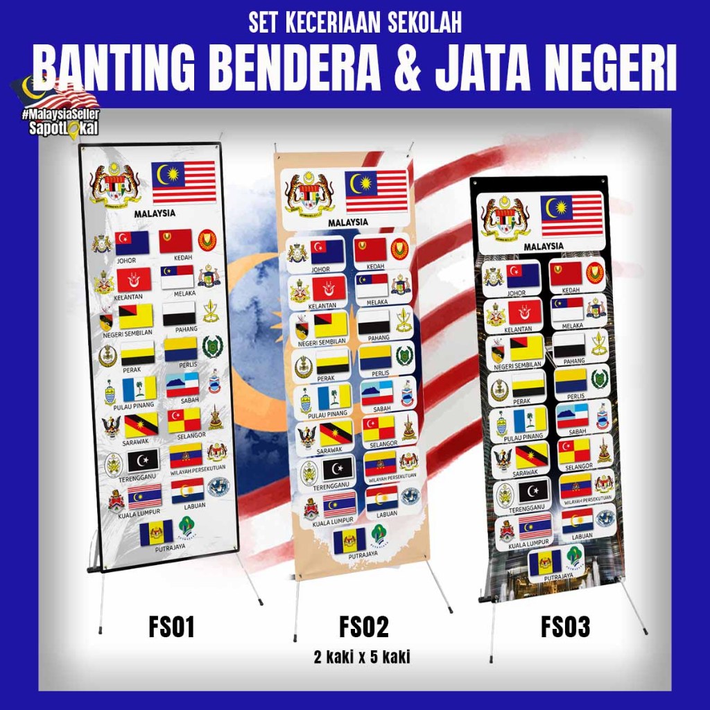 Banting BENDERA & JATA NEGERI DI MALAYSIA / Set Keceriaan Sekolah - SKS ...