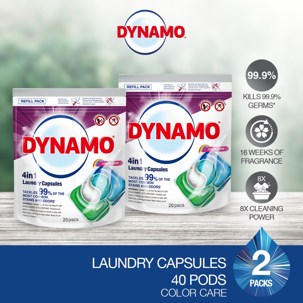 [TWIN PACK] DYNAMO 4 In 1 Laundry Capsules Color Care Refill (10ml x 20 ...