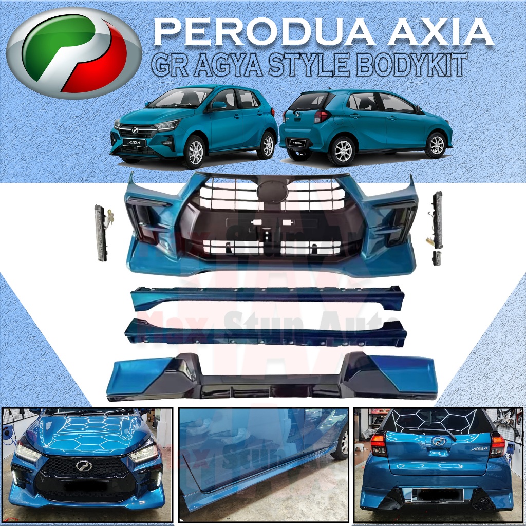 PERODUA AXIA 2023 GR AGYA STYLE FRONT BUMPER/SIDE SKIRT/REAR SKIRT WITH ...