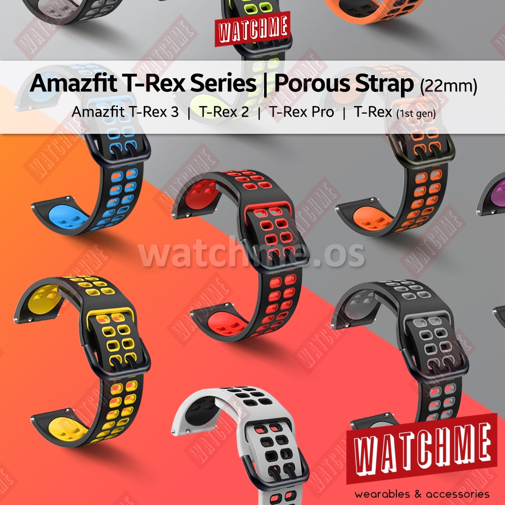 Amazfit T-Rex 3, T-Rex 2, T-Rex Pro Strap, Porous Style 22mm (for watch trex3 trex2 trex pro, t ...