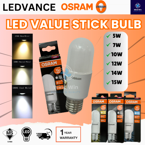 OSRAM LEDVANCE LED VALUE STICK BULB E27/E14 5W/7W/10W/12W/14W/15W [WARM WHITE/COOL WHITE ...