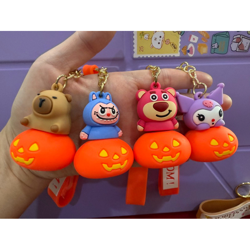 Pumpkin labubu capybara lotso kuromi Keychain | Shopee Malaysia