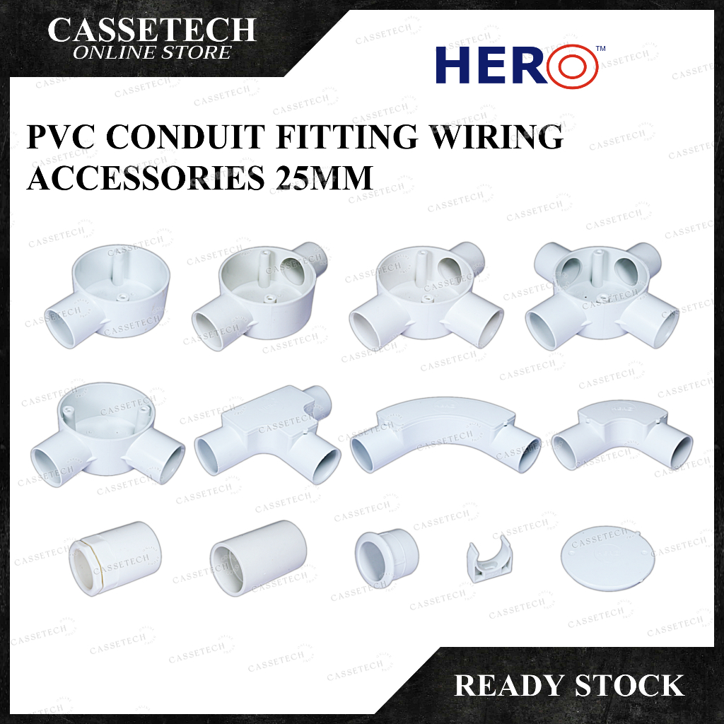 HERO 25MM PVC CONDUIT FITTING BOX ACCESSORIES WIRING 1WAY 2WAY 3WAY ...