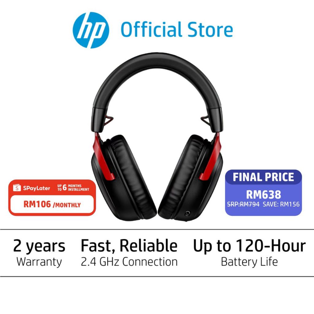 HyperX Cloud III Wireless - Gaming Headset Red - DTS Headphone:X ...