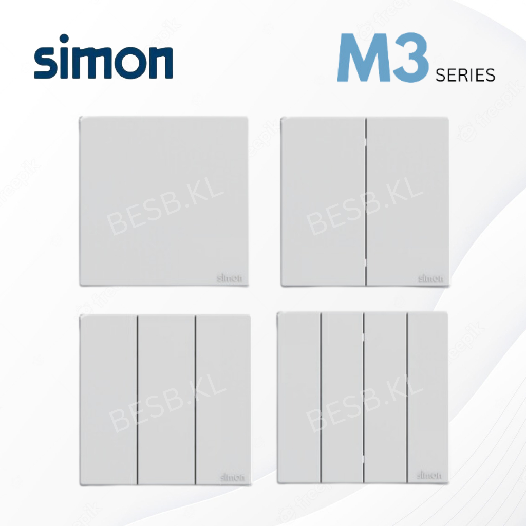 SIMON M3 Switches 581111 581121 581131 581141 16A 1/2/3/4 Gang 1/2 Way Switches | Shopee Malaysia