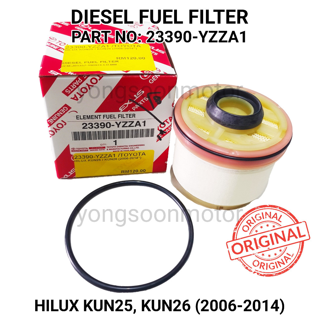 ORIGINAL TOYOTA DIESEL FUEL FILTER 23390-YZZA1 HILUX KUN25 KUN26 (2006 ...