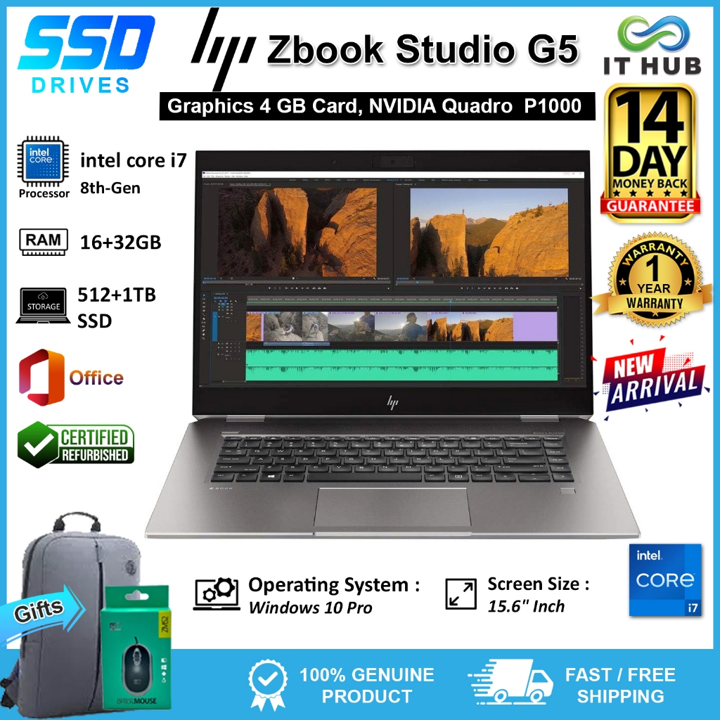 Hp Zbook Studio G5/Core i7/3D Rendering, 4k video editing, autoCad ...
