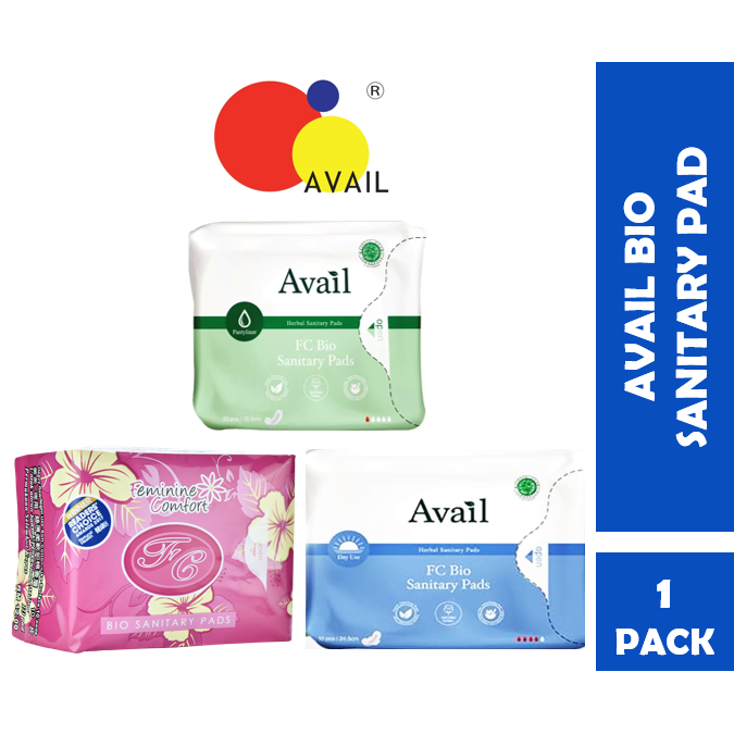 【100% ORIGINAL】AVAIL FC BIO Sanitary Pads - Pantyliner/ Day Use/ Night ...
