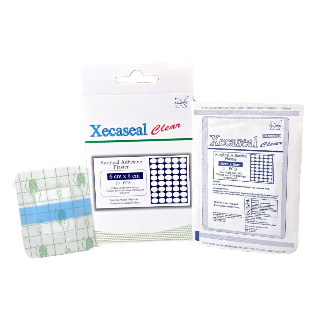 Xecare Xecaseal Clear Surgical Adhesive Plaster 6cm x 8cm 10's (Sterile ...
