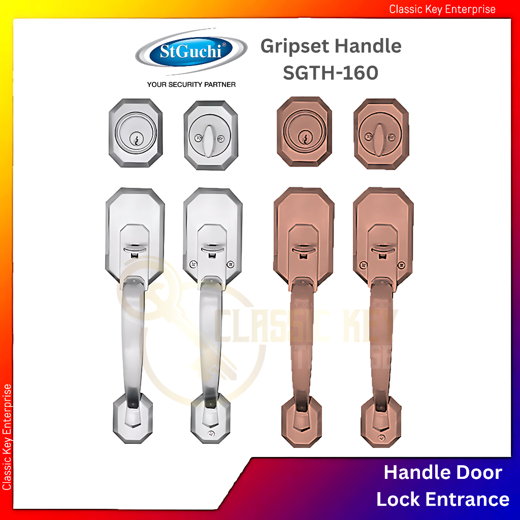 St guchi Double Handle Gripset Door Lock Model SGTH-160 (Antique Copper ...