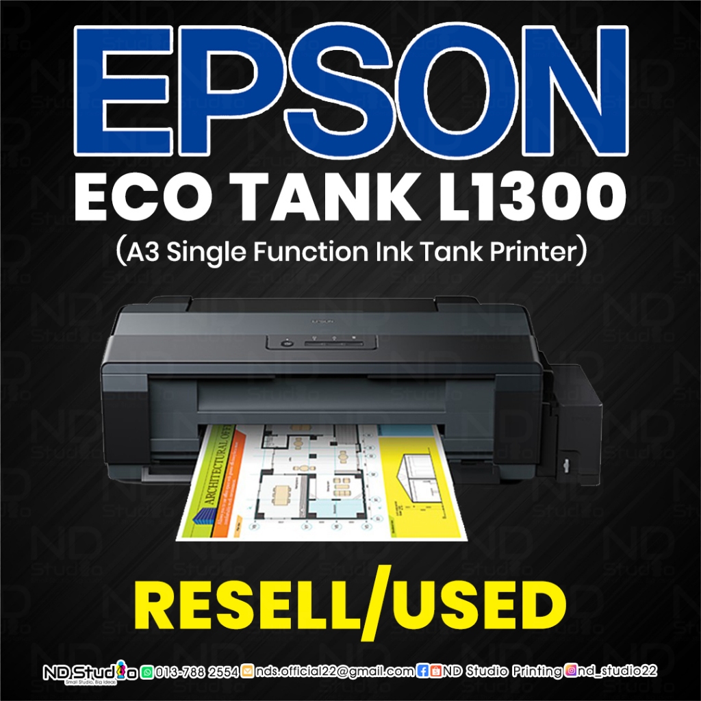 [RESELL] Printer EPSON ECO TANK L1300 A3 Size Inkjet Printer Art ...