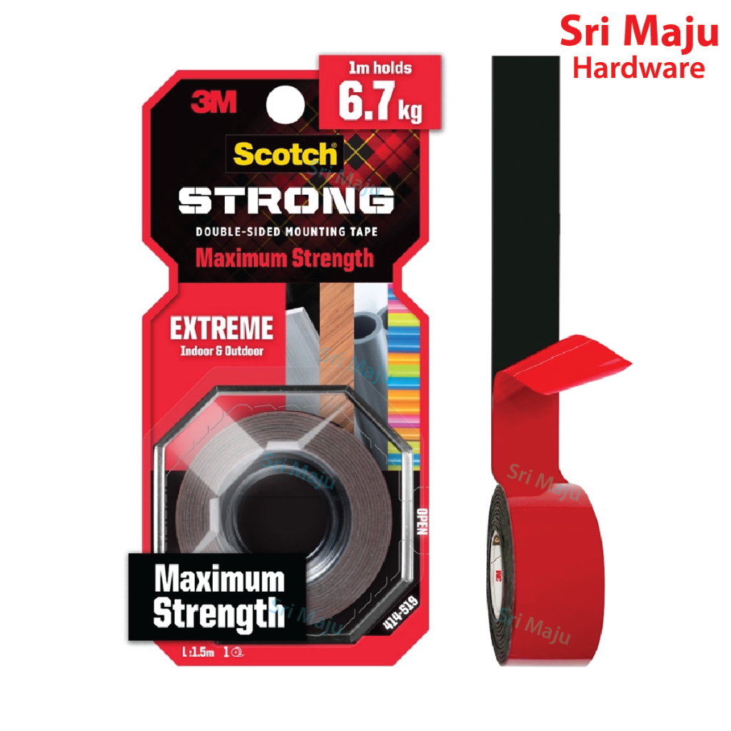 MAJU 3M Scotch 414-S19 Extreme Outdoor Mounting Double Side Sided Tape ...