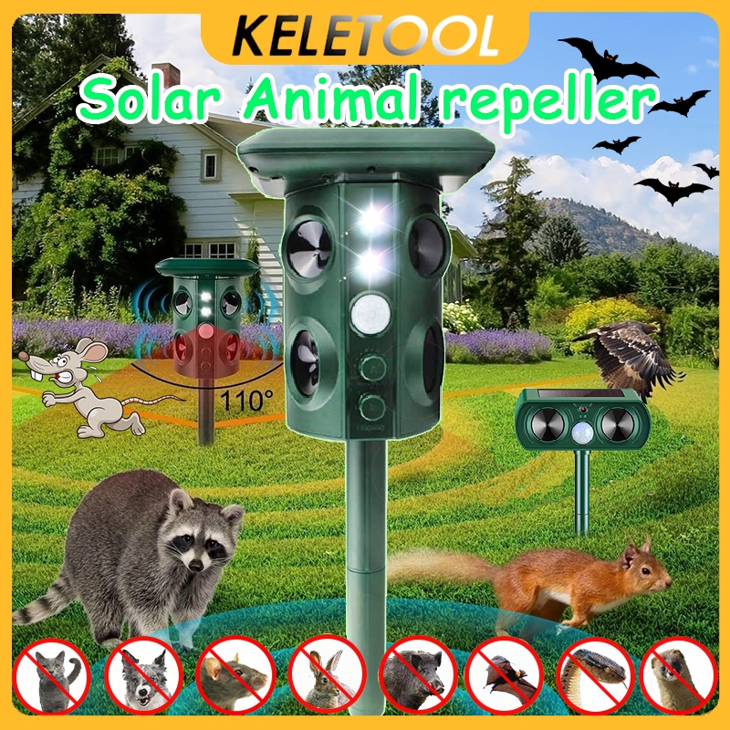Solar Powered Ultrasonic Animal Repellents Outdoor Driving Dog Cat ...