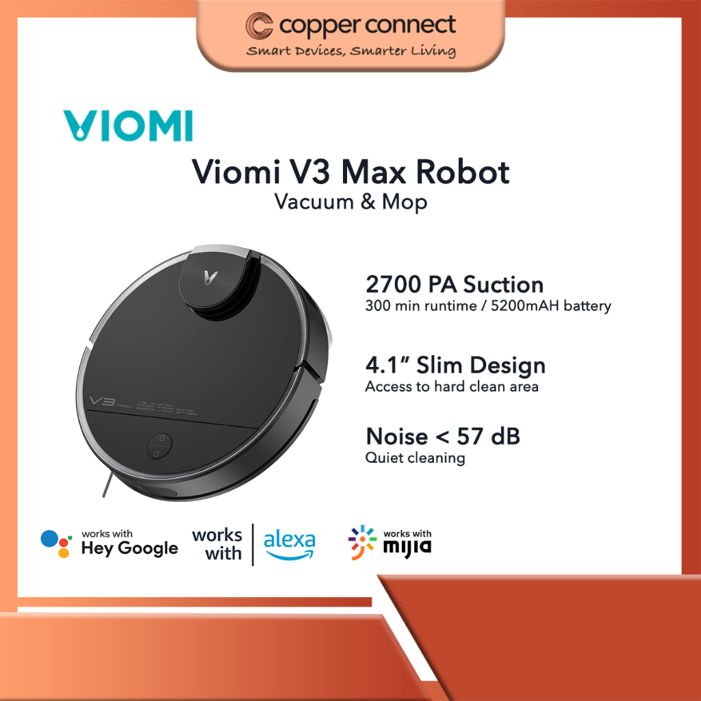 Viomi V3 Max Robot Vacuum Cleaner | 3-in-1 Functions | LIDAR Navigation ...