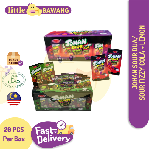Jomei Johan Sour Dua Gula Kunyah Rasa Anggur Strawberry/Fizzy Cola ...