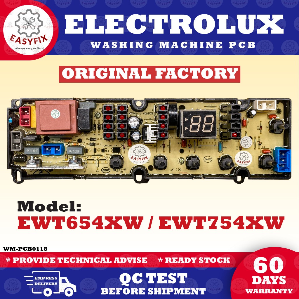(ORIGINAL FACTORY) EWT654XW / EWT754XW ELECTROLUX WASHING MACHINE PCB ...