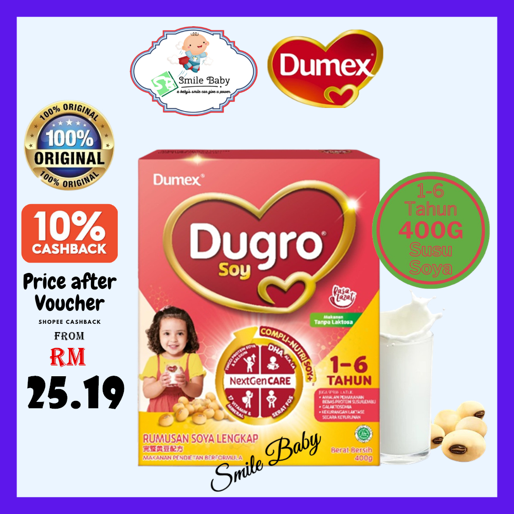 Dumex Dugro Soy (1-6yrs) 400g Susu soya Exp:08/2025 (Buy 5 box free 1 ...