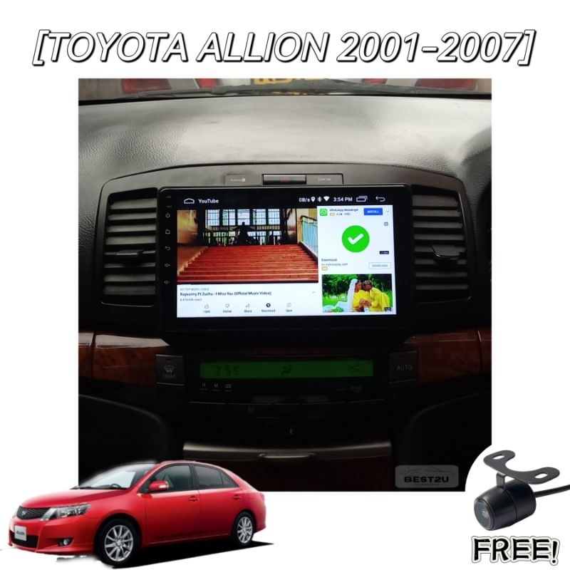 Android Player 9" Toyota Allion 2001-2007 FREE Reverse Camera + Casing ...
