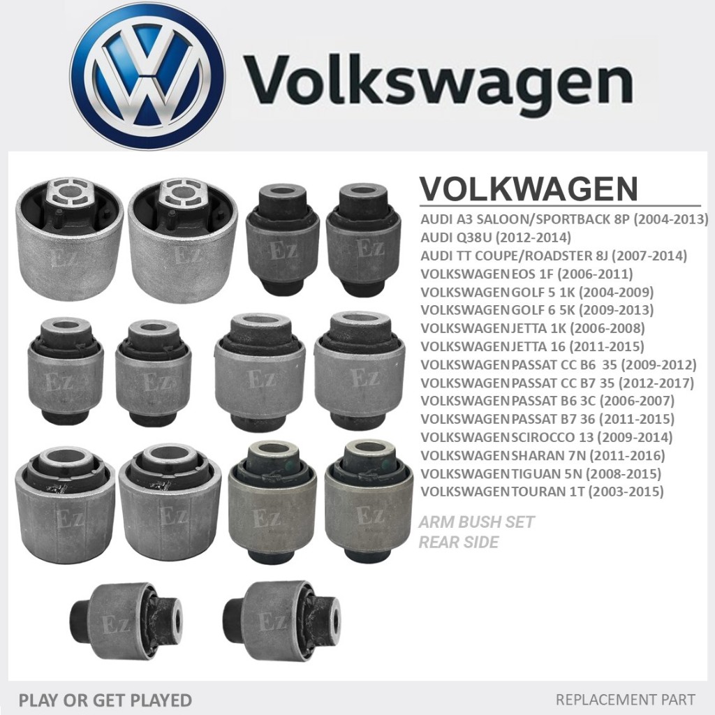 [14 IN 1] - REAR LOWER UPPER SUSPENSION TRAILING ARM BUSH FOR AUDI A3 ...